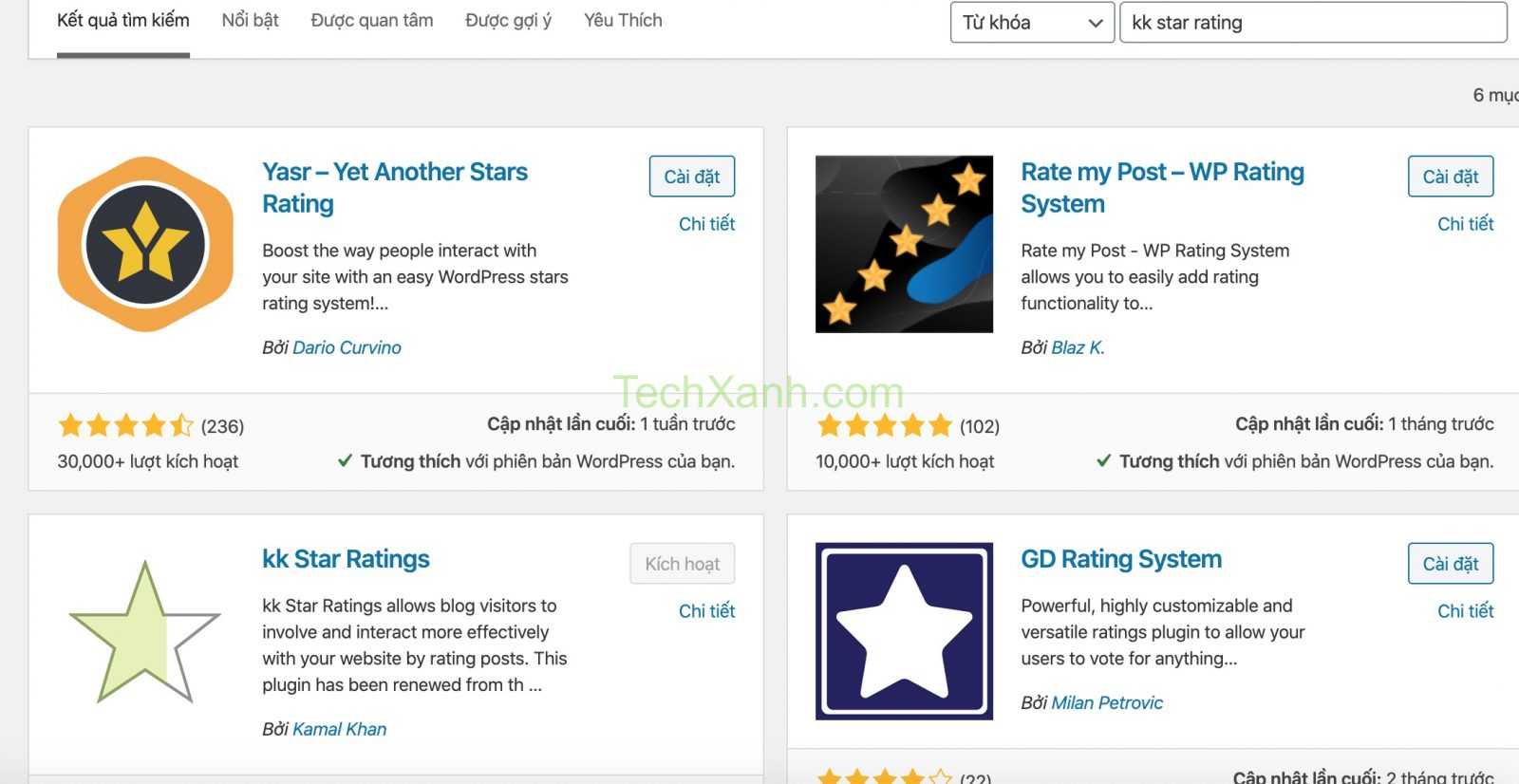 KK Star Ratings - Plugin đánh giá bài viết miễn phí tốt nhất cho Wordpress 2021 | TechXanh.com